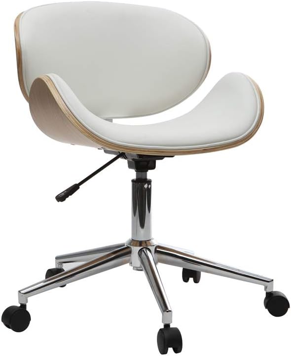 Miliboo Chaise de Bureau Design Blanc et Bois Clair Walnut: Amazon.fr ...