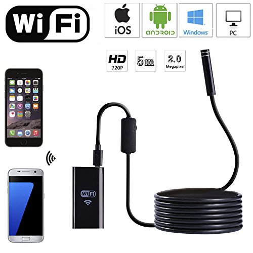 WiFi Endoscope Inspection Camera,2.0 Megapixel HD Waterproof Borescope ...