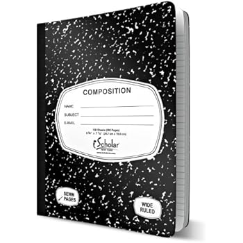 Amazon.com : iScholar Black and White Marble Composition Book, 100 ...