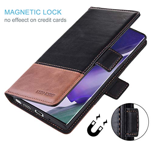 KEZiHOME Note 20 Ultra Case, Genuine Leather [RFID Blocking] Galaxy Note 20 Ultra 5G Wallet Case ...