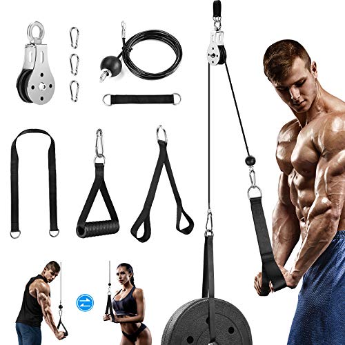 Weight Cable Pulley System Gym, DIY Home Gym Fitness Pulley Cable ...