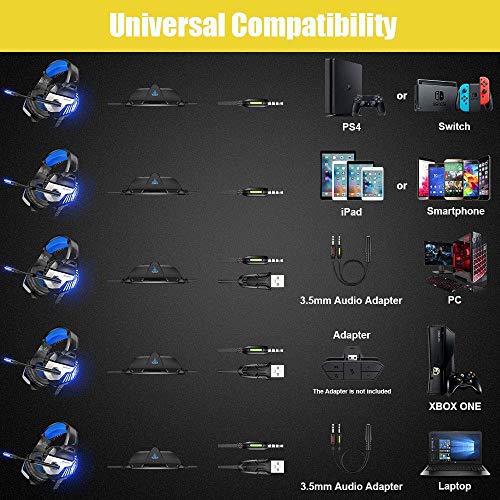 BENGOO K8 Gaming Headset for PS4, Xbox One, PC, Mac, Noise Cancelling ...