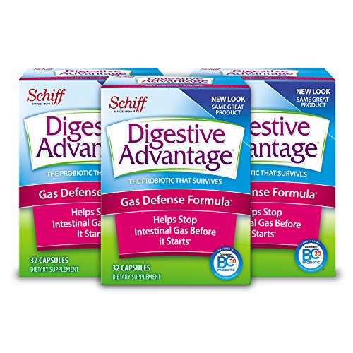 Digestive Advantage Gas Defense Probiotic, 96 Capsules (3 packs of 32ct ...