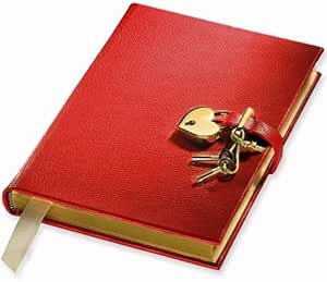 Amazon.com: Genuine Leather Heart Lock Diary, Working Key and Lock, Red ...