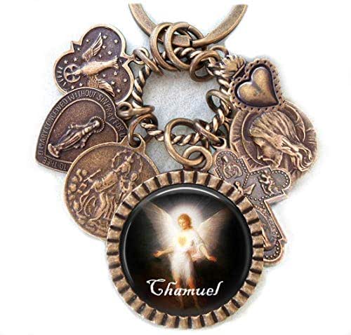 Amazon.com: Archangel Chamuel Keychain, Necklace or Purse Clip, Angel ...