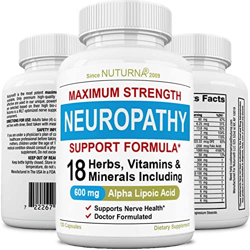 Neuropathy Nerve Support Relief Supplement 600 mg Alpha Lipoic Acid ...