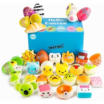 Amazon.com: 24 Pieces Mochi Squishy Prefilled Easter Eggs (Toys Inside ...