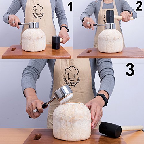 FANATU Coconut Opener Tool Set for Young Coconuts – Super Safe & Easy ...