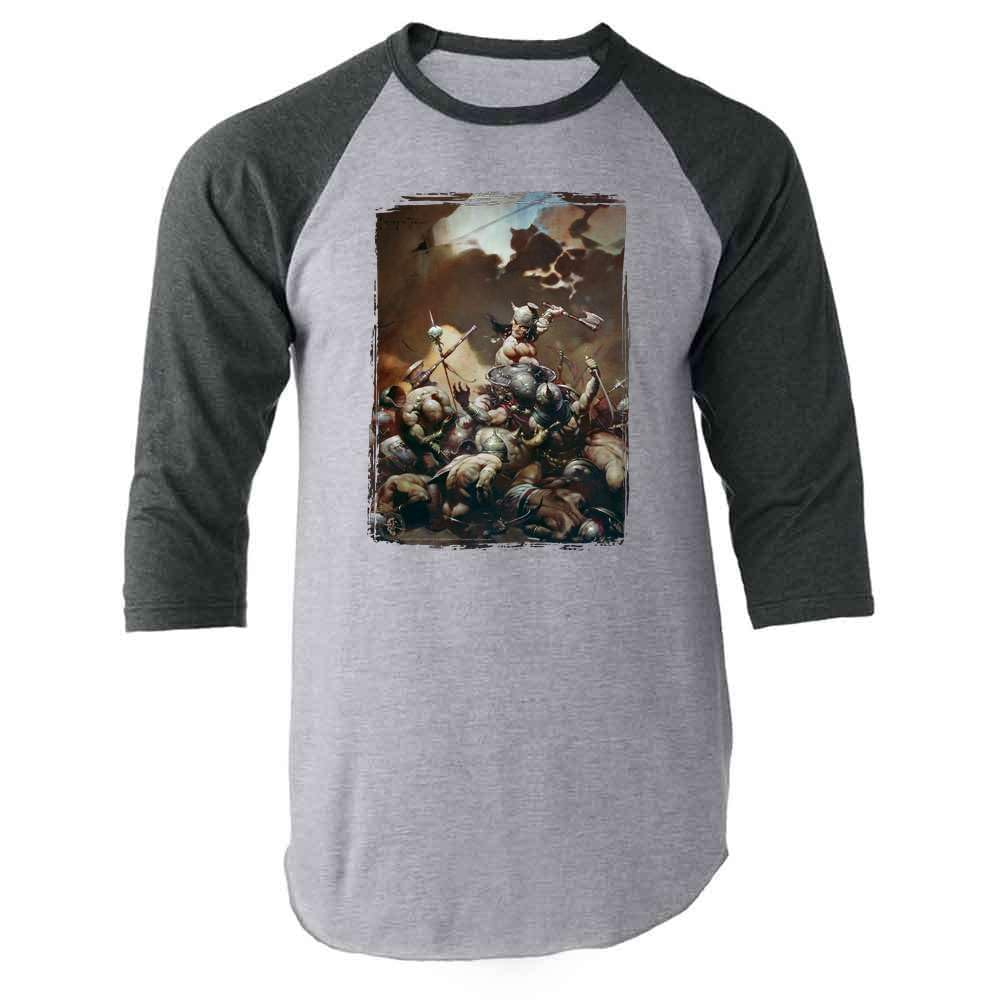 Pop Threads The Destroyer By Frank Frazetta Art Raglan Baseball Tee ...