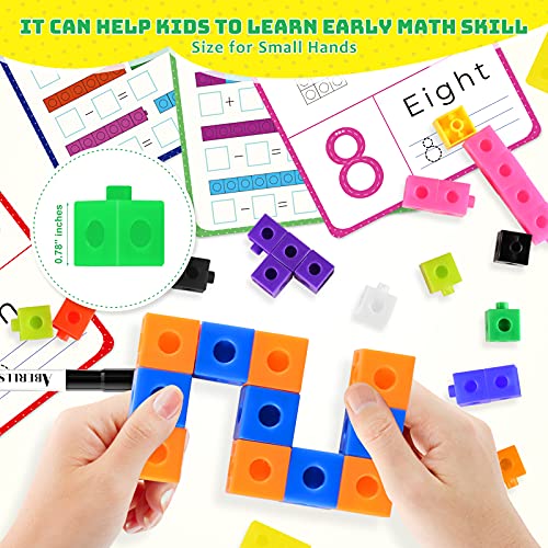 ABERLLS Math Cubes Manipulatives with Activity Cards, Number Blocks ...