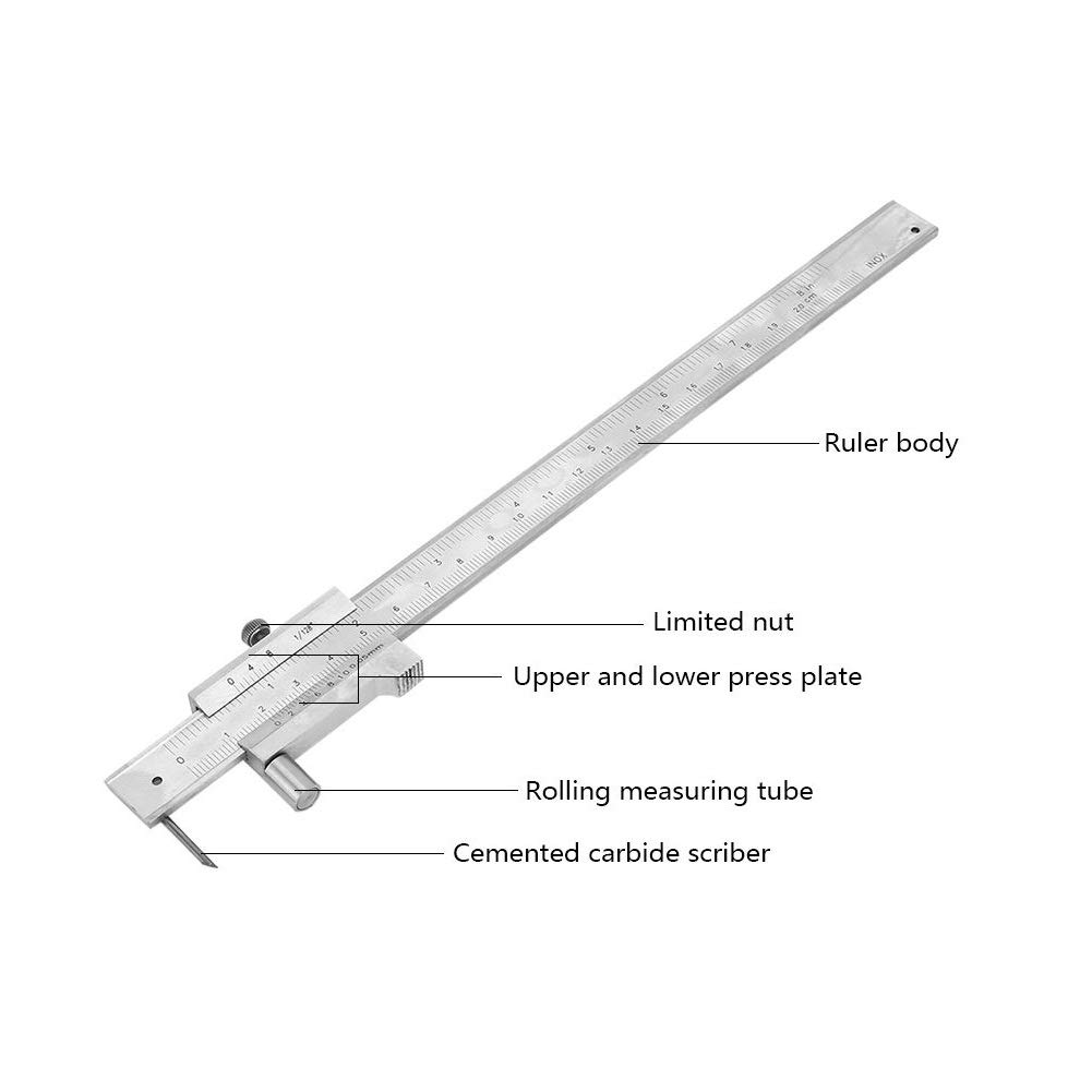 Vernier Caliper, 0-200mm Stainless Steel Portable Caliper Ruler, Tracer ...