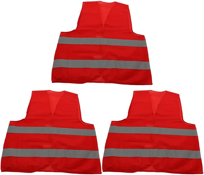 Othmro Safety Vest High Visibility Big Red 85G warp Knitted Fabric ...