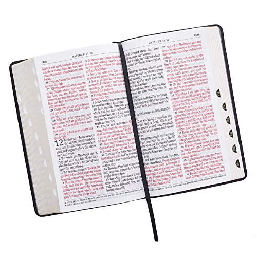 KJV Holy Bible, Giant Print Standard Size Faux Leather Red Letter Edition - Thumb Index & Ribbon ...