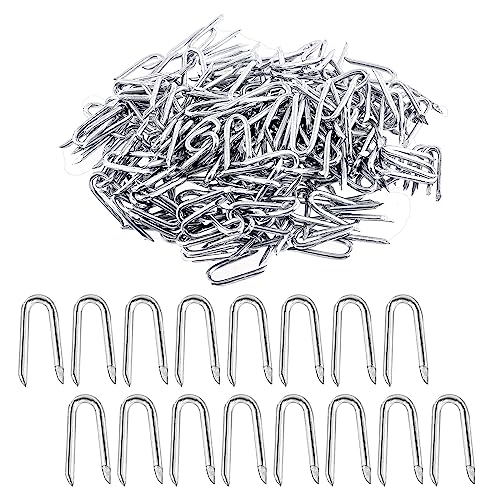 Glarks 200Pcs 40mm Wire Staples Steel Wire Fence Staples Set, Heavy ...