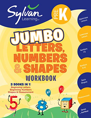 Amazon.com: Pre-K Letters, Numbers & Shapes Jumbo Workbook: 3 Books in ...