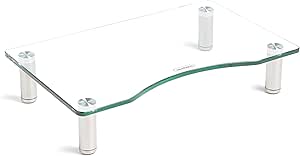 Amazon.com: VonHaus Curved Glass Monitor Stand - Adjustable Height ...