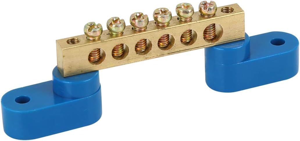 X AUTOHAUX Car 6 Positions Screw Brass Terminal Grounding Strip Bus Bar Block – BigaMart