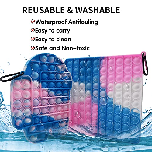 JAEZZIY 2Pack Big Push Pop Fidget Toy, Stress Relieving Jumbo Fidget ...