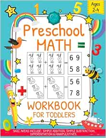 Preschool Math Workbook for Toddlers Ages 2-4: Beginner Math Preschool ...