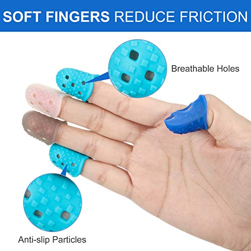 36 Pieces Rubber Fingers Tips Guard with 3 Sizes Finger Protector ...