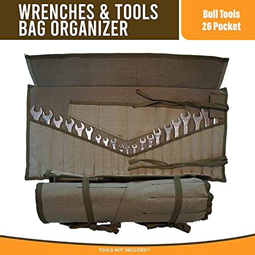 BULL TOOLS Wrench Roll Organizer Metric & SAE Roll Up Tool Pouch Bag ...