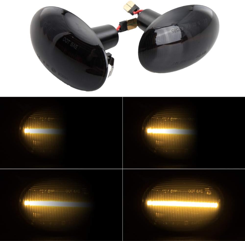 2pcs Flowing Turn Signal Light Dynamic LED Side Marker Side Indicator ...