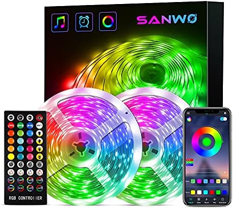 LED Strip Lights, 65.6 Feet RGB LED Light Strip App Control for Room ...