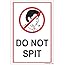 NPLABEL Do Not Spit Sign Label, Do Not Spit Sign Sticker Aluminum ...