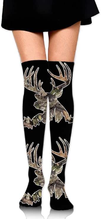 Deer Hunting - Deer Head Camoflauge Deer Unisex Over Knee High Socks ...