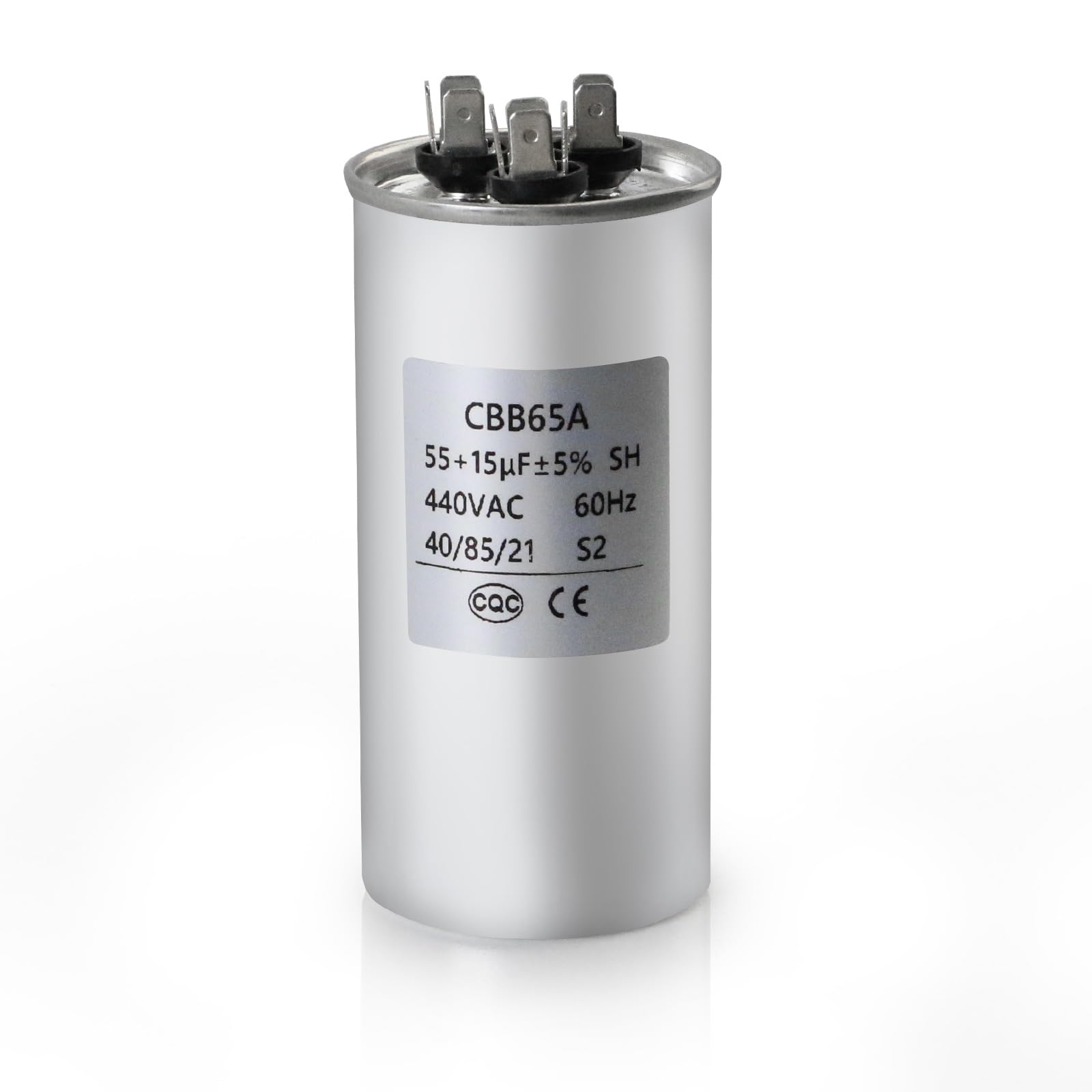 Ryansunoro CBB65 CBB65A 55+15 uF ±6% 55/15 MFD 370/440 VAC Dual Run Start Round Capacitor for ...