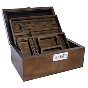 Amazon.com: 420 Stash Box for MMJ or Tobacco, Wood, Two Removable Trays ...