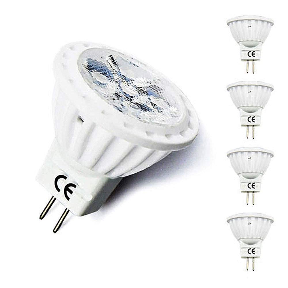Bonlux 4W MR11 GU4 12V Bombilla LED Spot Lámpara con 300 Lúmen, 30W Equivalente (4-Unidades, Luz ...