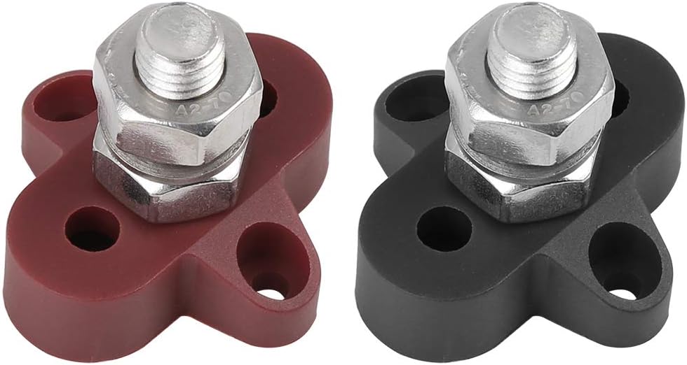 X AUTOHAUX Bus Bar Terminal Block Insulated M10 Distribution Junction Stud – BigaMart