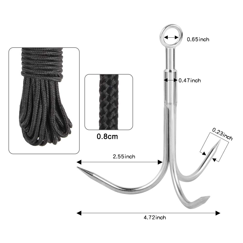 Ant Mag Fishing Magnet 600KG (1300LBS) with Large Hook and 8mm 20M Rope ...
