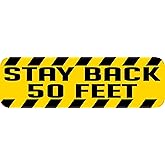 Amazon.com: StickerTalk Stay Back 100 Feet Vinyl Sticker, 10 inches by ...