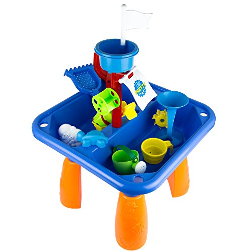 Next Milestones Kids Sand and Water Table Play set, Beach Toys Sandbox ...