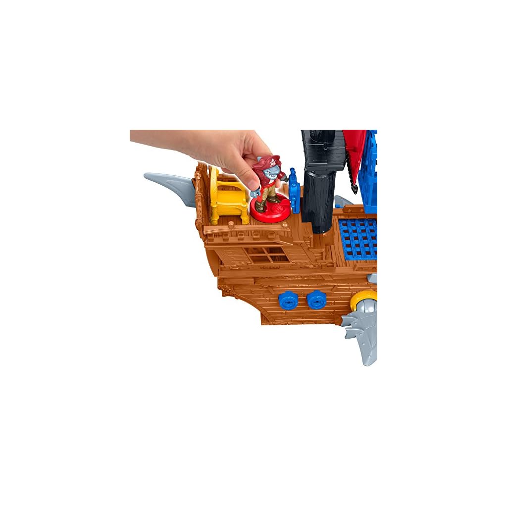 Fisher-Price Imaginext Shark Bite Pirate Ship, Playset with Pirate ...