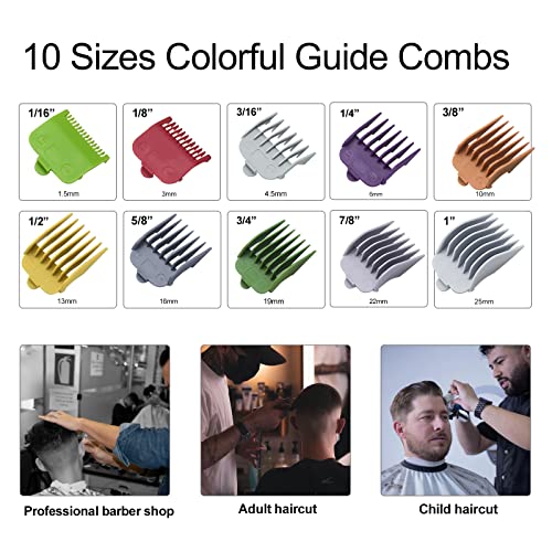Professional Hair Clipper Guards Guide Combs,from 1/16inch to 1inch(1.5 ...