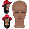 Amazon.com : NEWSHAIR 21 Inch Bald Mannequin Head with Eyelash Female ...