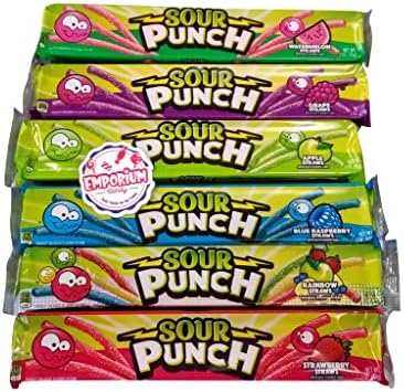 Sour Punch Straws Assortment - 1 2 oz pack of Grape Apple Blue ...