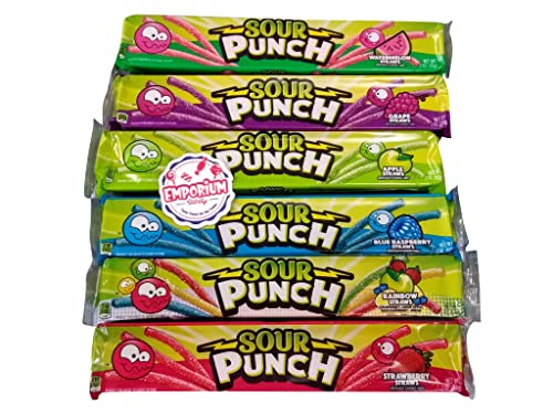 Sour Punch Straws Assortment - 1 2 oz pack of Grape Apple Blue ...