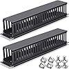 Leinuosen 2 Pack 2U Server Rack Cable Management 24 Slots Wire Duct ...