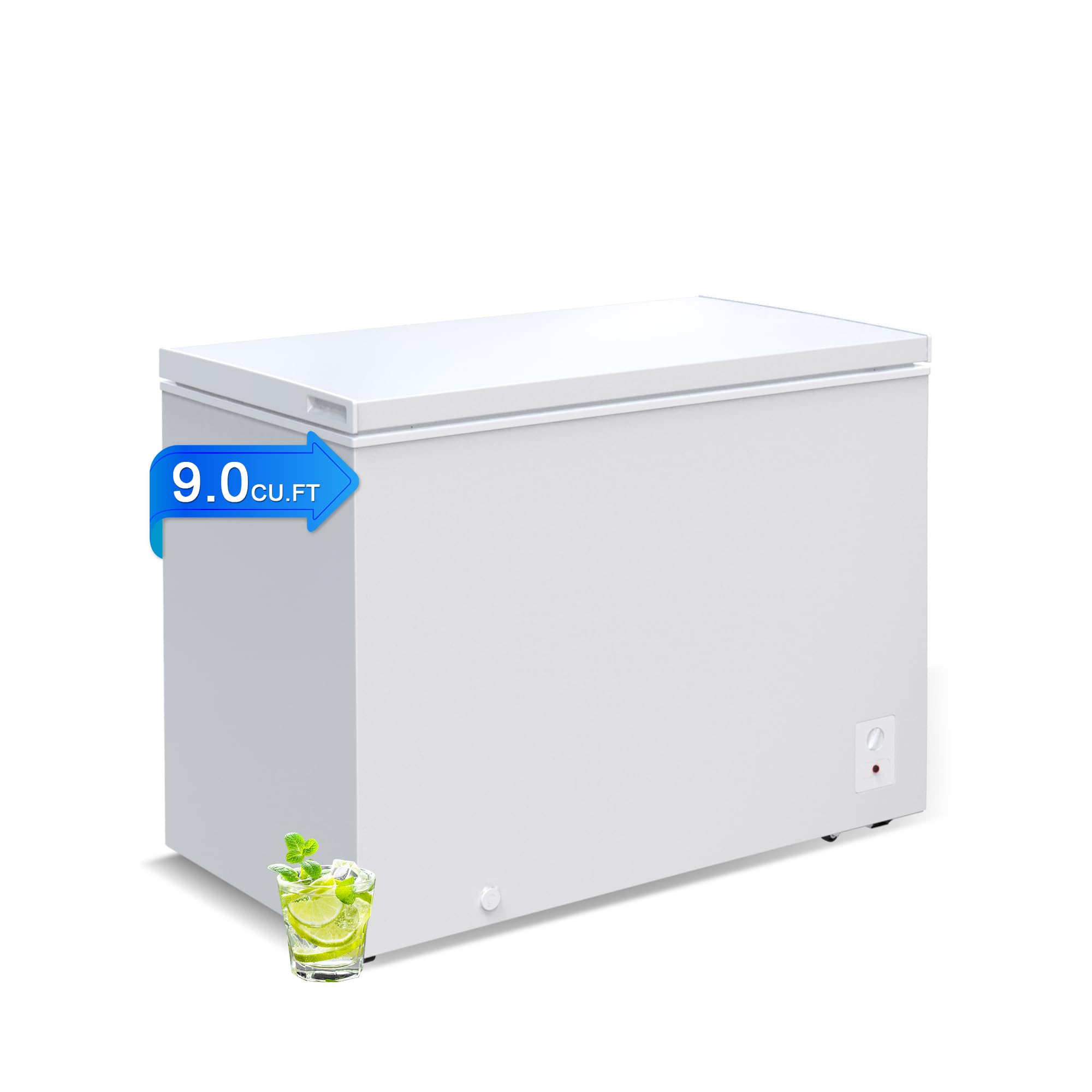 rosmena 9 cu ft Chest Freezer White Large Storage for Families, Deep ...