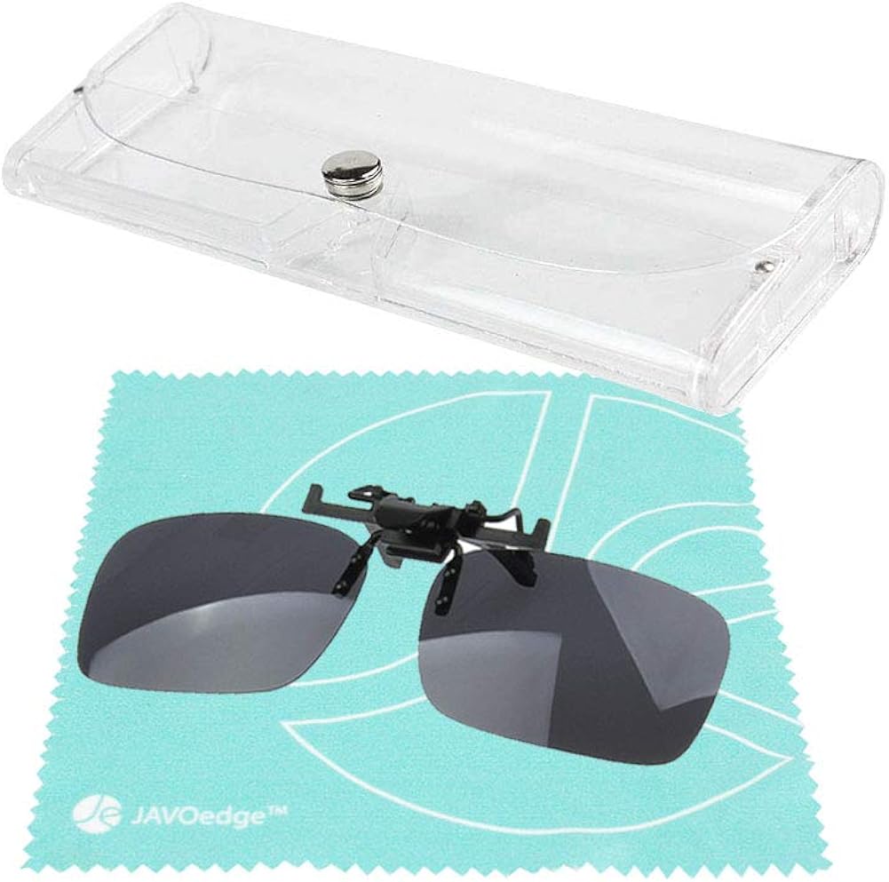 JAVOedge Clear Ultra Thin Hard Slim Clip On Case for Eyeglass Clip On ...