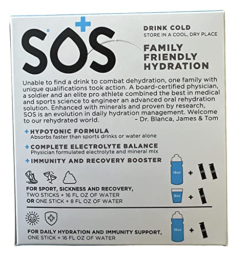 SOS Hydration Electrolytes Powder Hydration Multiplier, Low Sugar ...