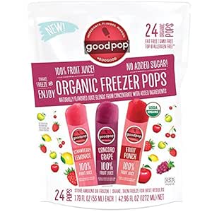 Goodpop Organic Freezer Pops No Sugar Added Variety 24 Count - 1.79 oz ...