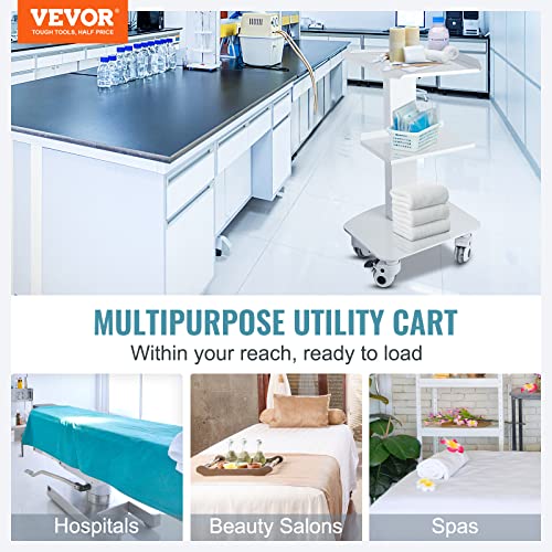 VEVOR Medical Cart,3-Layer Lab Cart 70.5 LBS Load Capacity,Heavy Duty ...