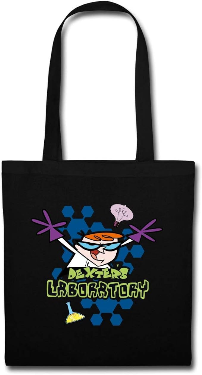 Spreadshirt Dexter's Laboratory Tote Bag, black: Amazon.co.uk: Clothing