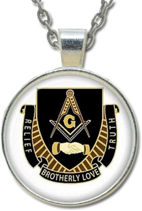 Masonic Glass Necklace Pendant Brotherly Love Message Symbol for ...