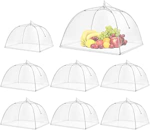 Amazon.com | Pop-Up Mesh Screen Food Cover Tent Umbrella, SPANLA 8 Pack ...